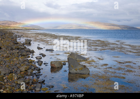 Rainbow over Loch Spelve, Isle of Mull, Scotland, United Kingdom Stock ...