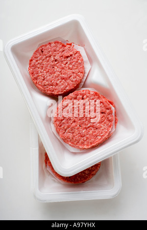 Raw Beef Burgers In A Packaging Tray Stock Photo: 51139935 - Alamy