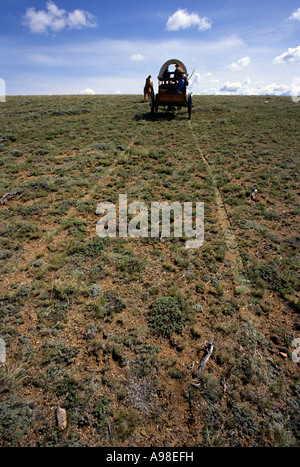 Wagon ruts of the Oregon Trail near Guernsey, Wyoming. Digital ...