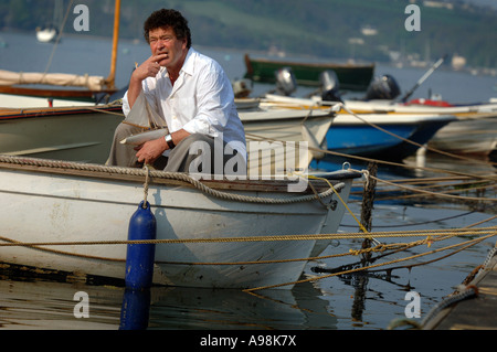 Poet Brian Patten pictured at Dittisham South Devon Stock Photo - Alamy