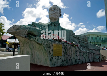 A statue of Sir Vere Cornwall Bird, first Prime Minister of Antigua and ...