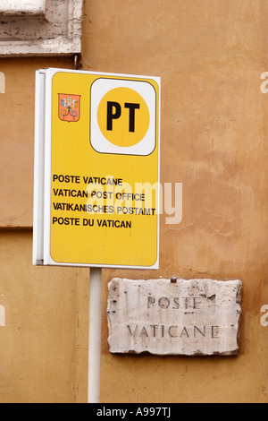 Sign for the Vatican Post Office (Poste Vaticane) in St. Peter's Square ...