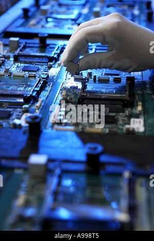 Manual Hand placed Components Printed Circuit Board Manufacturing view ...