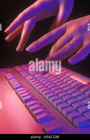 Hands above the keyboard Stock Photo - Alamy