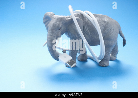Toy Elephant with USB Cable Stock Photo - Alamy
