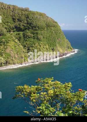 Hawaii, Maui, Hana Coast, Honomanu Bay Viewed From Hana Highway Stock ...