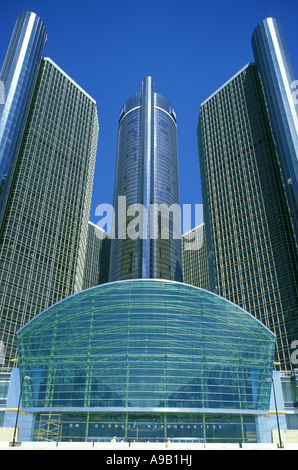 Detroit, Michigan - Buildings in downtown Detroit. Artwork by Robert ...