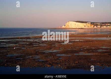 Fishing port of Le Treport at the mouth of the River Bresle Seine Stock ...