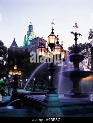 CANDELABRUM FOUNTAIN (©JACOB WREY MOULD 1872) CITY HALL PARK MANHATTAN ...