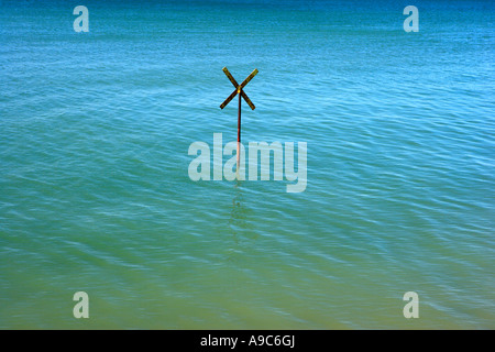 Coastal Outfall Hazard Sign Stock Photo - Alamy