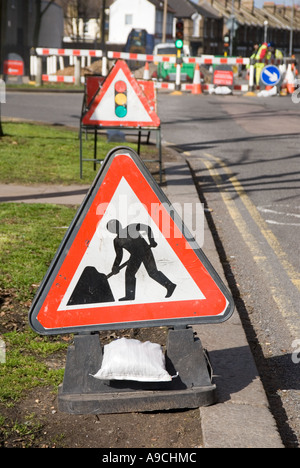 british temporary road sign indicating traffic lights not working Stock ...