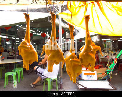 Cooked chicken hanged in market Cheung chau Hong Kong china chinese ...