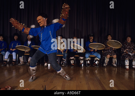 USA Alaska King Island Native dance group performs traditional Eskimo ...