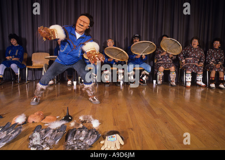 USA Alaska King Island Native dance group performs traditional Eskimo ...