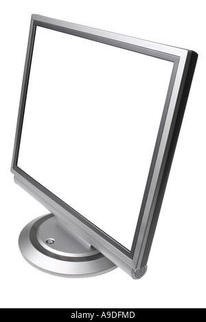 Computer display with blank screen isolated on white background Stock ...