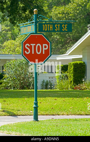 stop sign in upscale homes area Stock Photo - Alamy