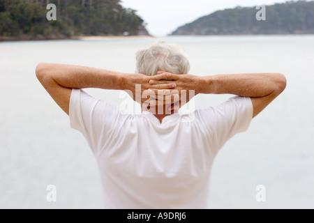 Australia older men on the beach at Narrabeen in Sydney Australia Stock ...