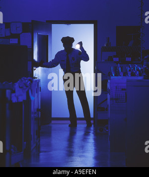 Security guard in uniform patrolling a residential area Stock Photo - Alamy