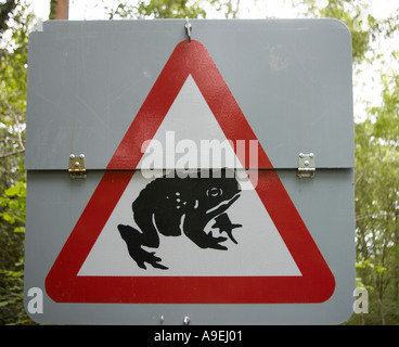 A road sign warning of frogs crossing, 'beware of the Frog' Stock Photo ...