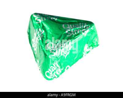 The Green Triangle Quality Street chocolate on a white background Stock ...