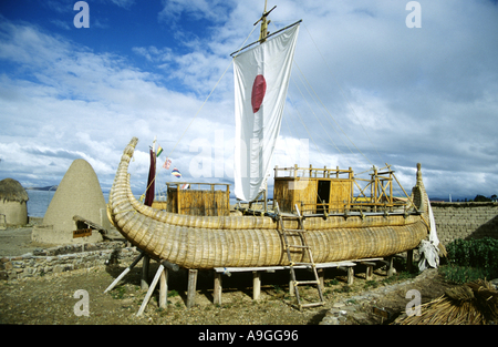 Thor Heyerdahl's second papyrus reed boat, the 'RA II' is taken to ...