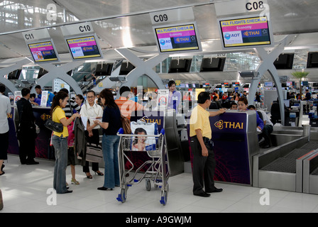 Checkin Bangkok International Suvarnabhumi Airport (BKK). Birds eye ...