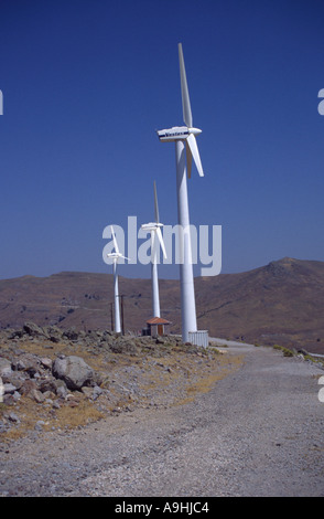 Wind farm on island of Lesbos Greece Stock Photo - Alamy