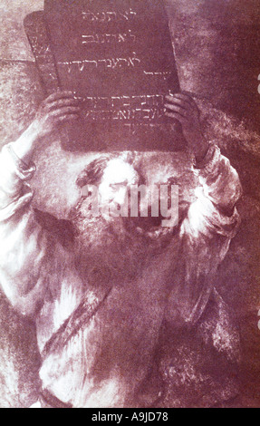 Israel Moses Breaking The Tablets of Law Stock Photo - Alamy