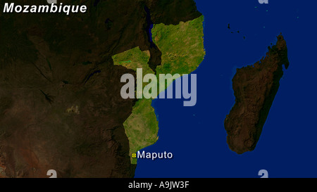 Colour satellite image of Maputo, Mozambique. Image taken on July 22 ...