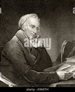 Portrait of American founding father Benjamin Franklin in fur cap ...