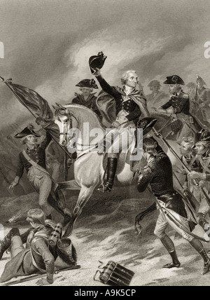 George Washington at Battle of Princeton January 3rd 1777, USA Stock ...