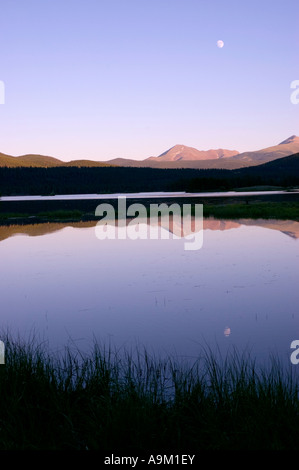 Moon Rise Over Colorado Lake Stock Photo - Alamy