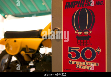 Quarters Only sign on kiddie ride at amusement park. USA Stock Photo ...