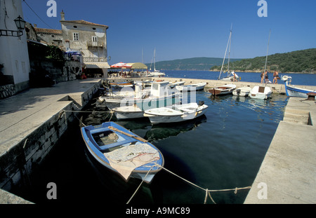 harbor in the historic center of Valun Stock Photo - Alamy
