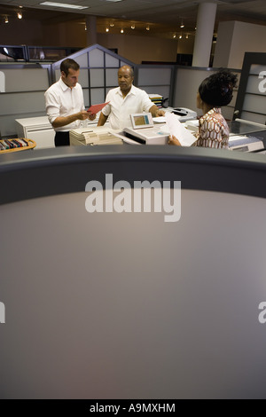 office workers talk over cubicle walls Stock Photo - Alamy