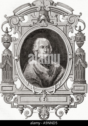 Portrait of Cardinal de Rohan - French engraving XIX th century Stock ...