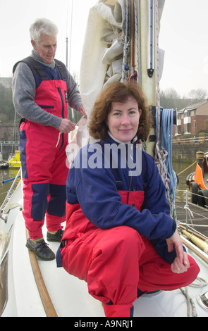 Welsh poet Gwyneth Lewis and husband Leighton Stock Photo - Alamy