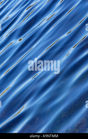 Close up abstract study of ripples on a lake frozen in time and ...