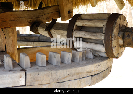 Wooden Wheel of Ancient Water Mill in Village Stock Photo - Alamy