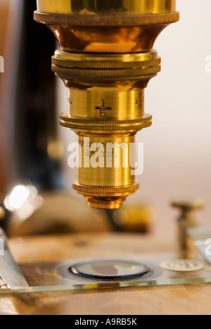 Close up of old fashioned microscope slides Stock Photo - Alamy