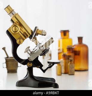 An old fashioned microscope Stock Photo - Alamy