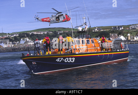 Portpatrick Lifeboat Week sea rescue by lifeboat and helicopter Stock ...