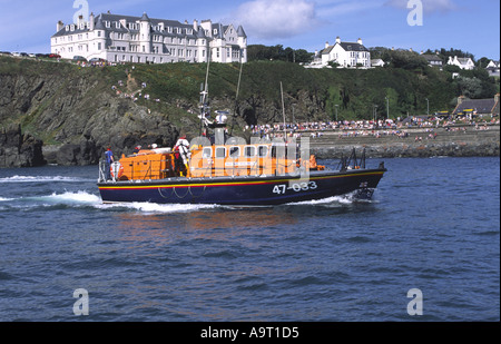 Portpatrick Lifeboat Week sea rescue by lifeboat and helicopter Stock ...