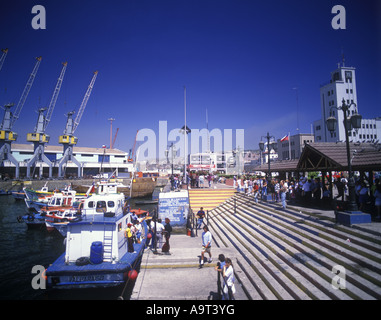 ARTURO PRAT TOUR BOAT PIER OLD PORT VALPARAISO CHILE Stock Photo ...
