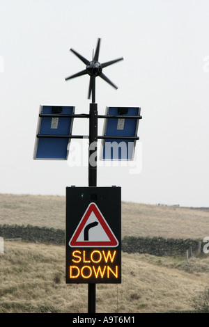 Solar Wind Power Traffic Control Warning Stock Photo - Alamy