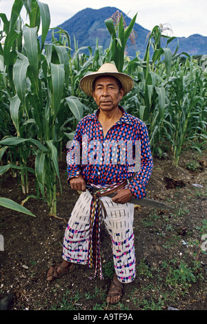 Mayan men wearing traditional hand woven clothing & cowboy hats in the ...
