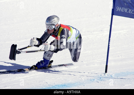 Hiraku Misawa LW2 of Japan in the Mens Alpine Skiing Super G ...
