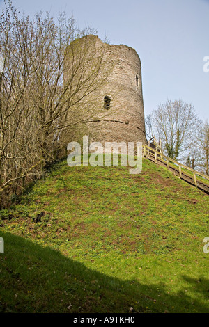 Ruined tower of Bronllys Castle dating from 13th century near Talgarth ...