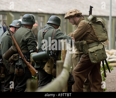 british and german ww2 soldiers talking at festival Stock Photo - Alamy