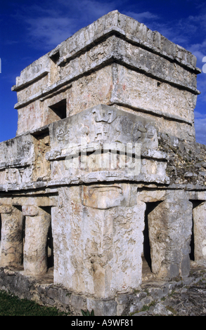 Mexico Yucatan State Tulum Temple Del Caracol Facing Caribbean Sea At ...
